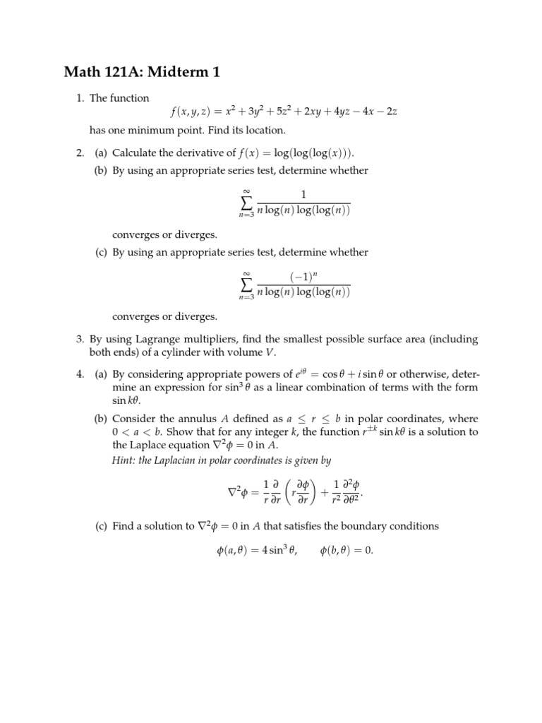 Math 121a Midterm 1 Pdf