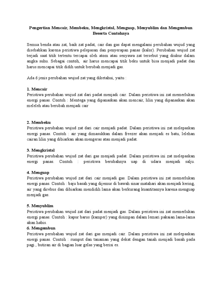 Pengertian Mencair | PDF