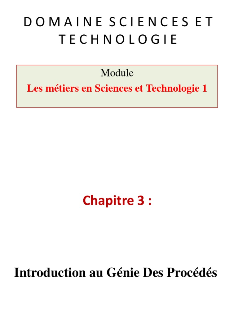 Introduction au Génie des Procédés | PDF | Génie chimique | Chimie
