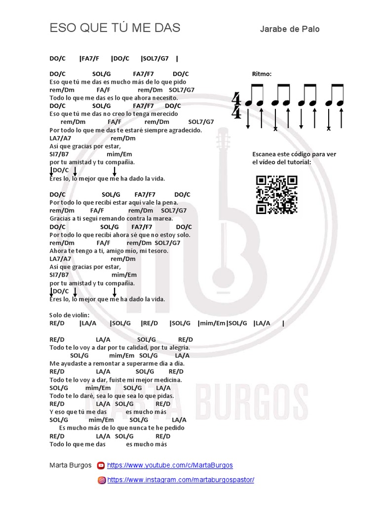 Eso Que Tú Me Das - Jarabe de Palo | PDF