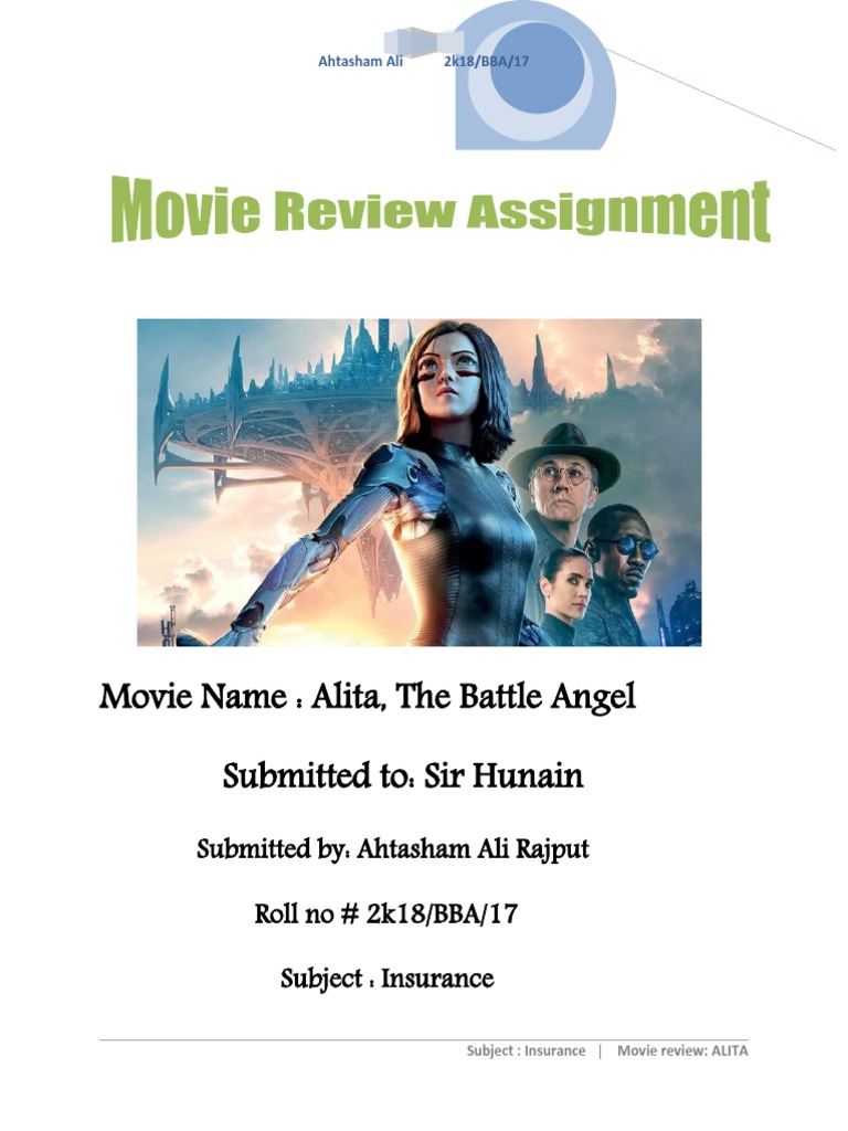 Insurance Assignment Alita The Battle Engine | PDF
