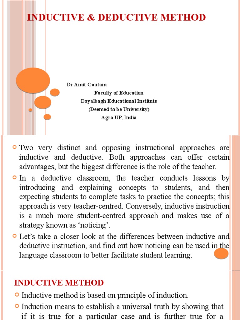 Inductive and Deductive Method | PDF | Inductive Reasoning | Deductive ...