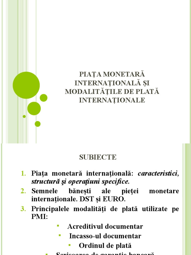 TEMA 2. Piata Monetara Internationala | PDF