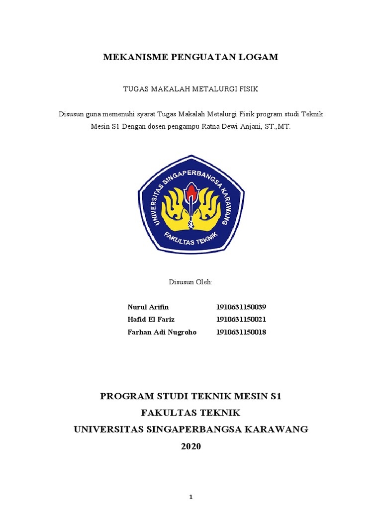 Mekanisme Penguatan Logam Fixx | PDF
