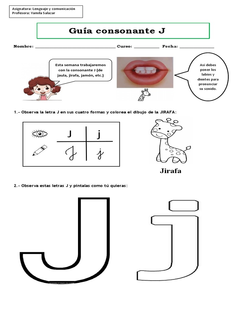 Guía Consonante J | PDF | Lingüística | Idiomas