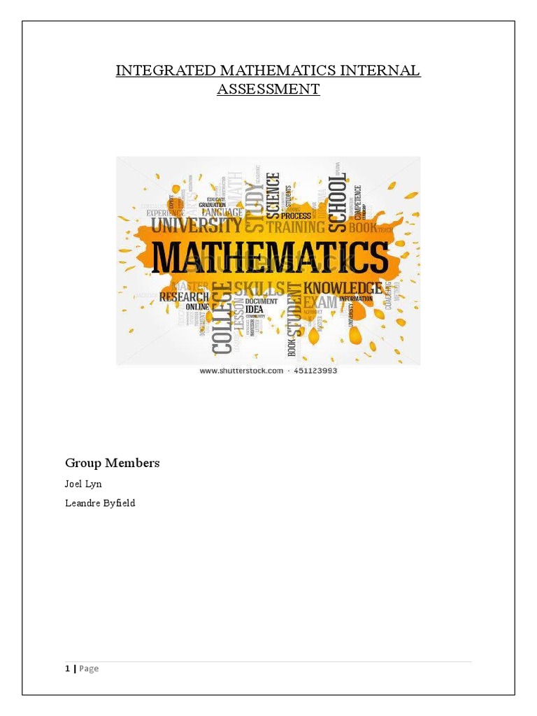 Integrated Mathematics Internal Assessment | PDF | Survey Methodology ...