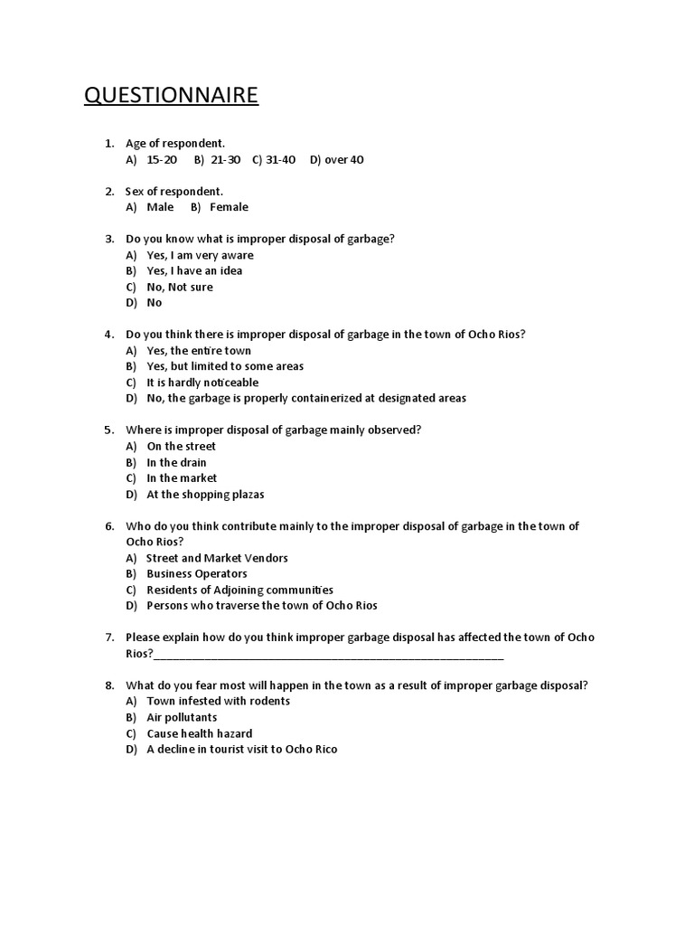 Geo Questionnaire | PDF