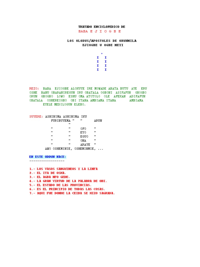 EJIOGBE | PDF | Religión étnica | Mitología
