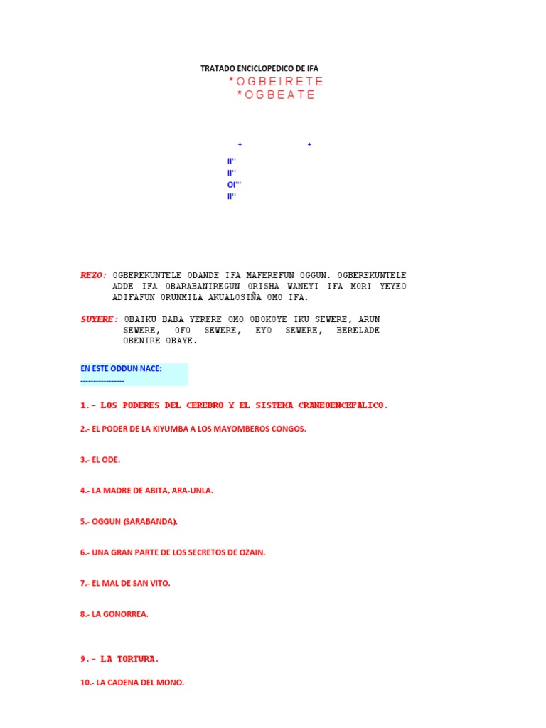 Ogbe Irete - Ate | PDF | Paganismo | Santeria