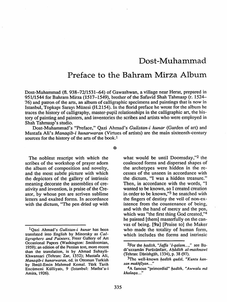 11 Preface To The Bahram Mirza Album | PDF | Calligraphy | Miracle