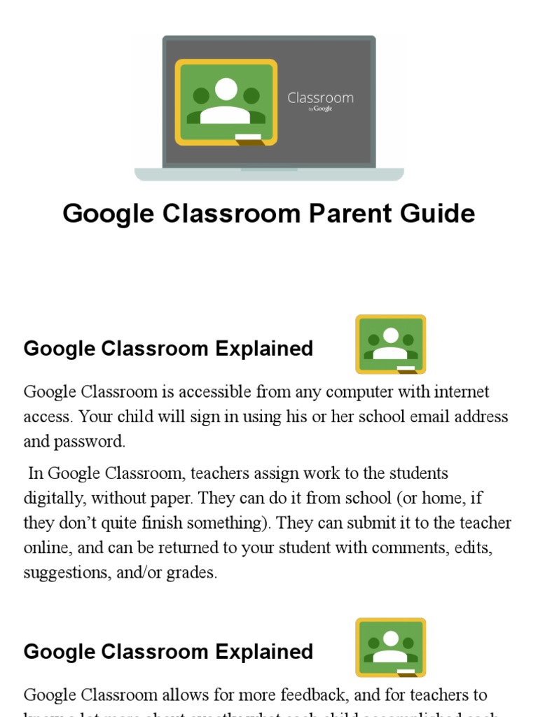 Google Classroom Guide for Parents | PDF | Gmail | Classroom