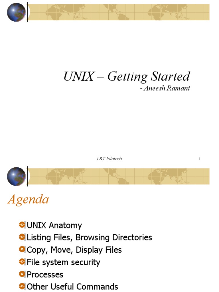 UNIX - Getting Started: - Aneesh Ramani | PDF | Computer File | Command Line Interface