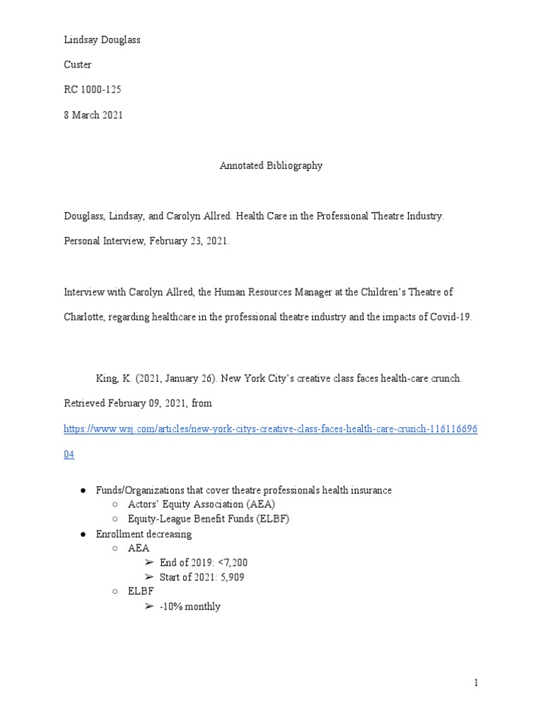 Annotated Bibliography | PDF | Parental Leave | Health Care