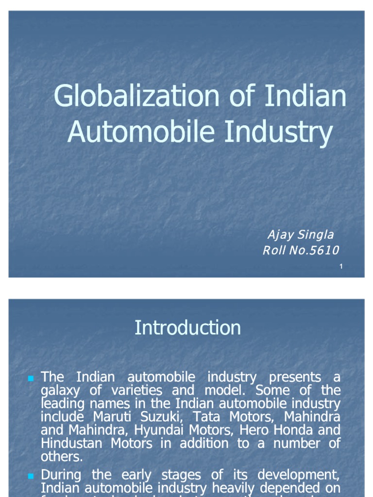 Globalization of Indian Automobile Industry | PDF | Car | Motor Vehicle