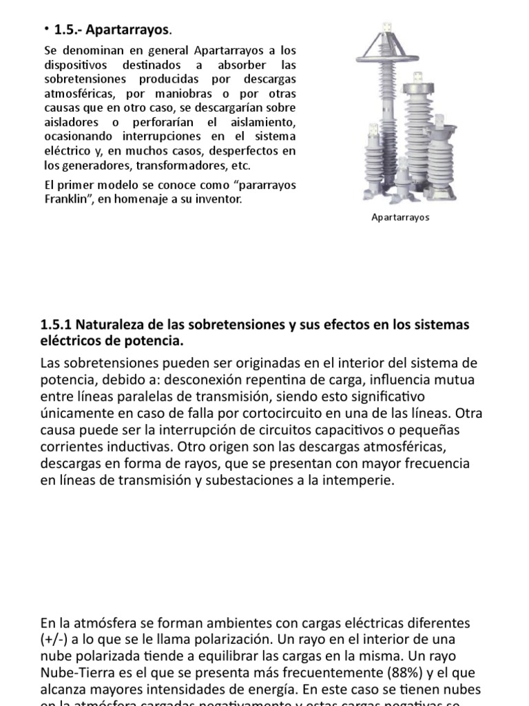 1.5 Apartarrayos | PDF | Aislador (Electricidad) | Corriente eléctrica