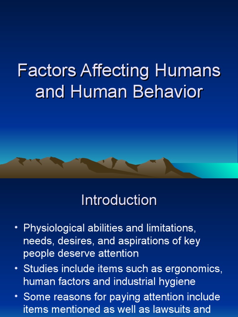 Factors Influencing Human Behavior | PDF | Shift Work | Motivation