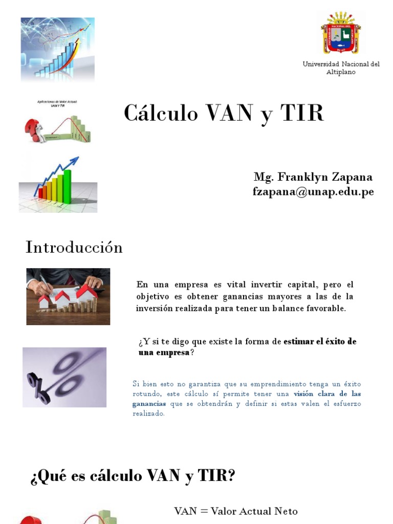 Cálculo Van y Tir | PDF | Tasa interna de retorno | Ciencias económicas