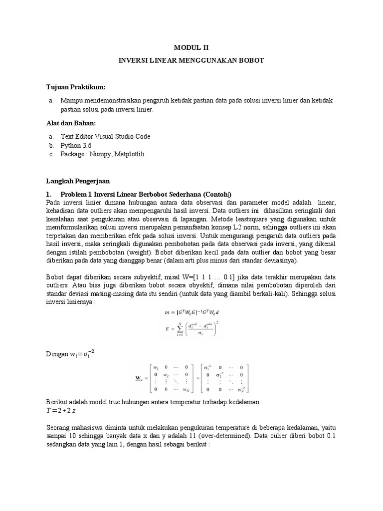 Modul Ii Inversi Geofisika | PDF