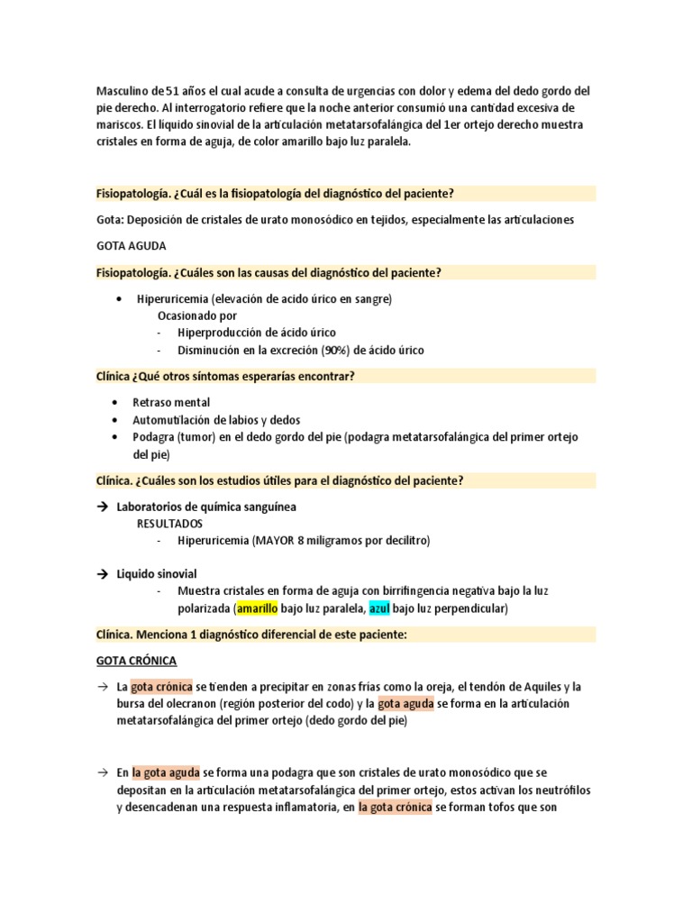 Gota Aguda | PDF | Gota | Rtt