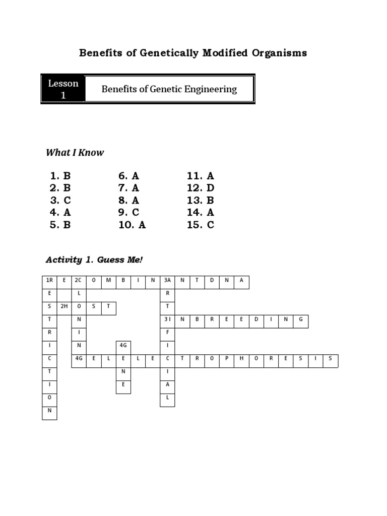 Benefits of Genetically MOSULE 25 ELS | PDF | Genetically Modified ...