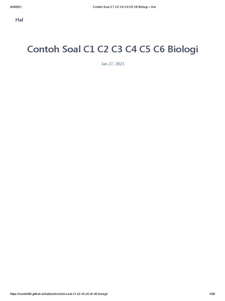 Contoh Soal C1 C2 C3 C4 C5 C6 Biologi - Hal | PDF | Computers
