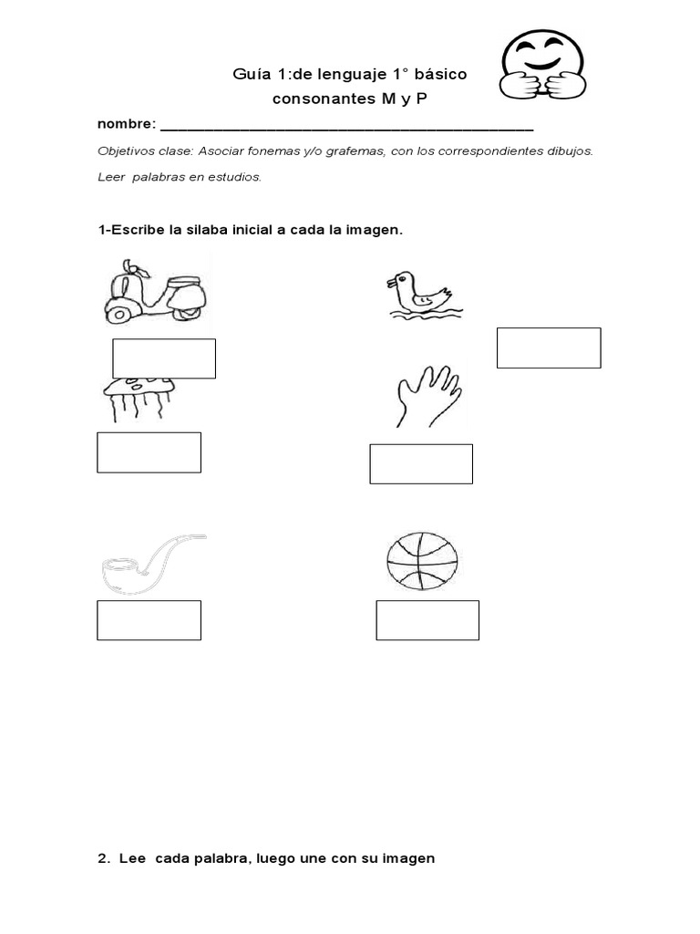 Guía 1 Fonema M y P | PDF
