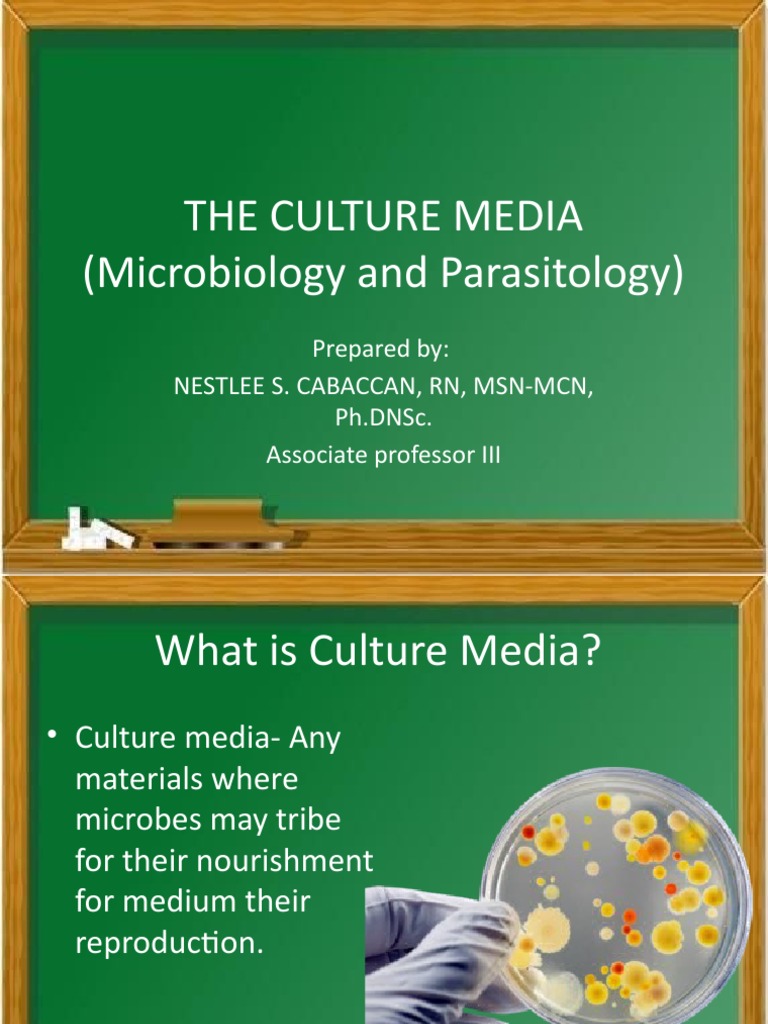 The Culture Media | PDF | Growth Medium | Microorganism