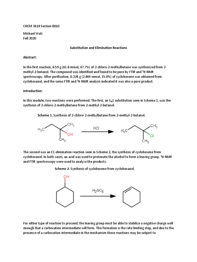 Module 4 Lab Report | PDF | Chemical Reactions | Organic Chemistry