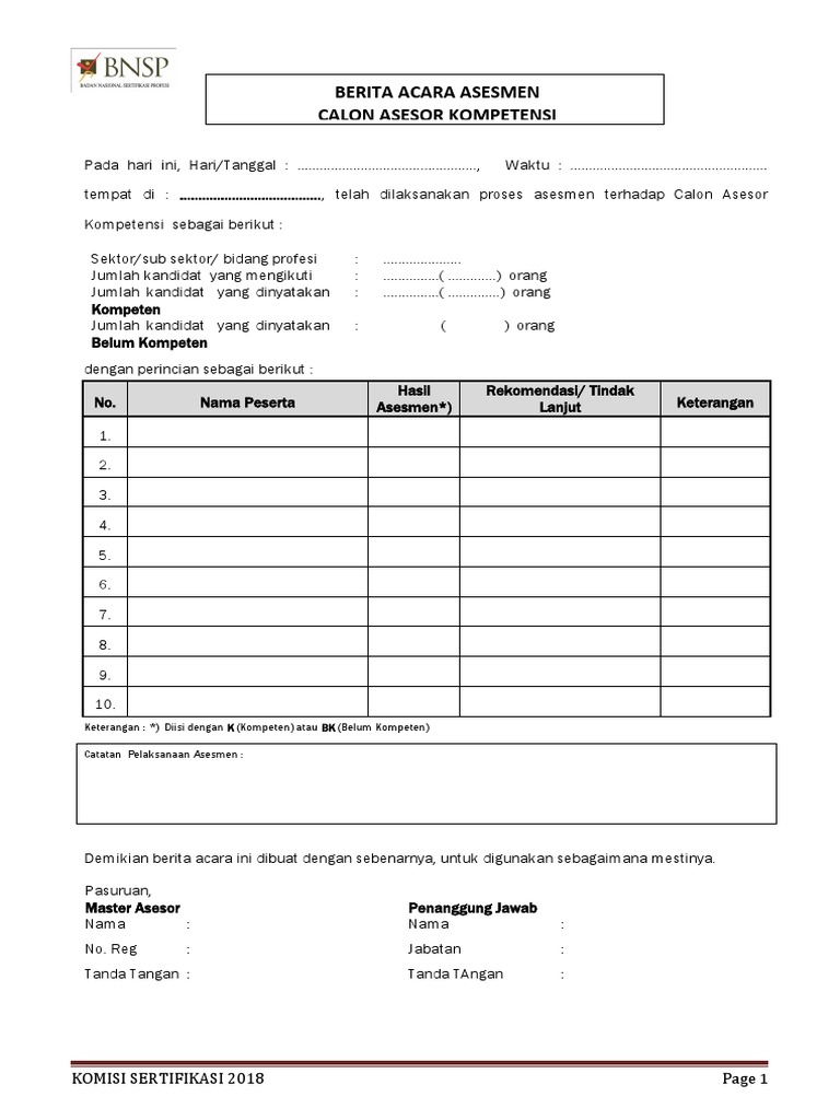 Berita Acara & Absensi Wpa | PDF