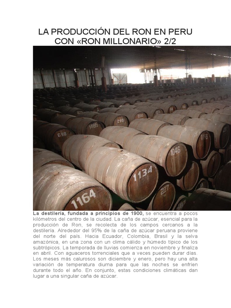 Producción de Ron Millonario en Perú | PDF | Ron | Destilación