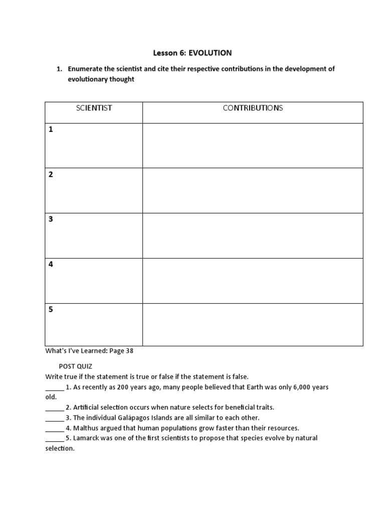 Development of Evolutionary Thought | PDF | Social Science | Science ...