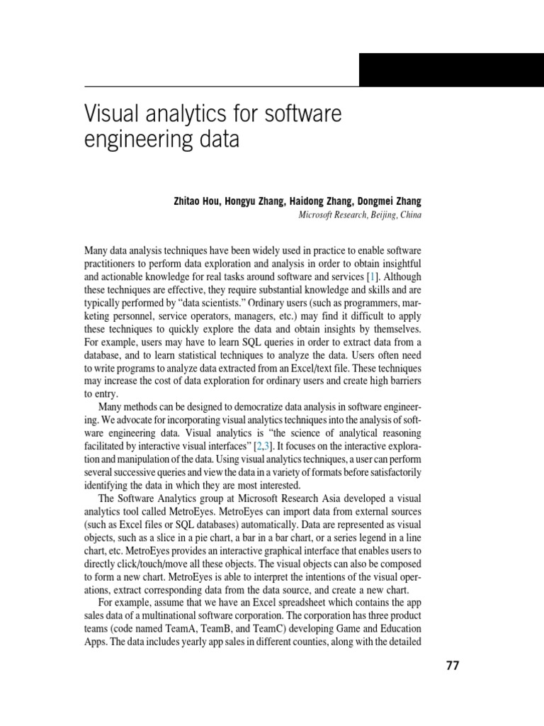 Visual Analytics For Software Engineering Data Pdf Analytics Chart 2915