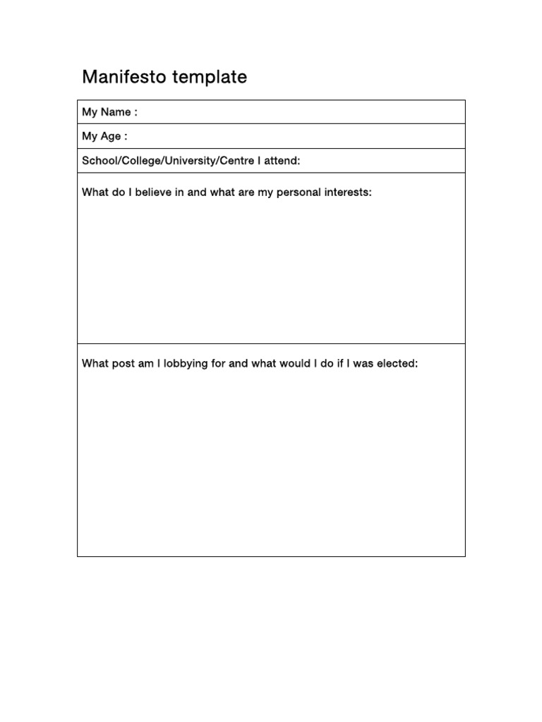 Manifesto Template | PDF