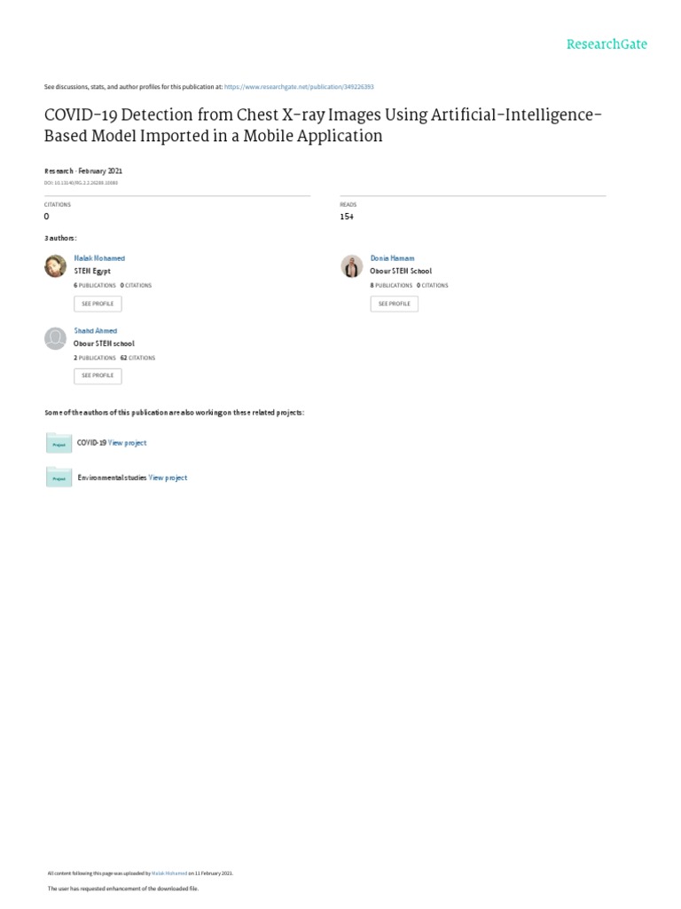 Covid 19 Detection From Chest X Ray Images Using Artificial