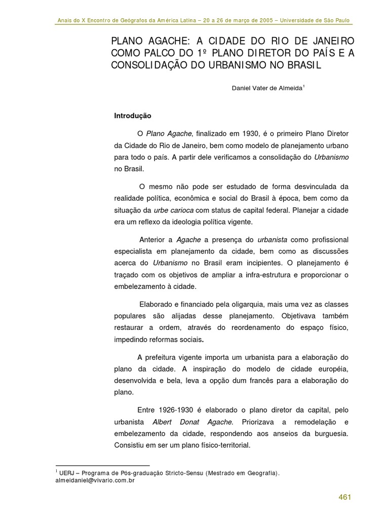 Plano Agache e Urbanismo no Rio | PDF | Planejamento urbano | São Paulo