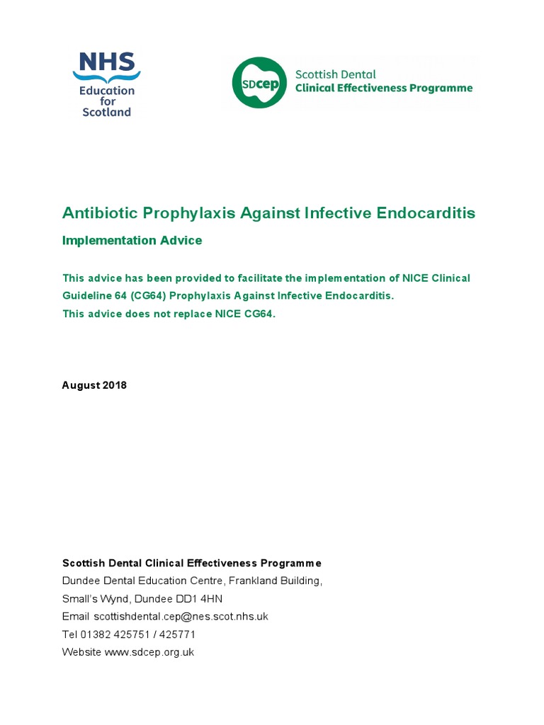 Antibiotic Prophylaxis Against Infective Endocarditis: Implementation ...