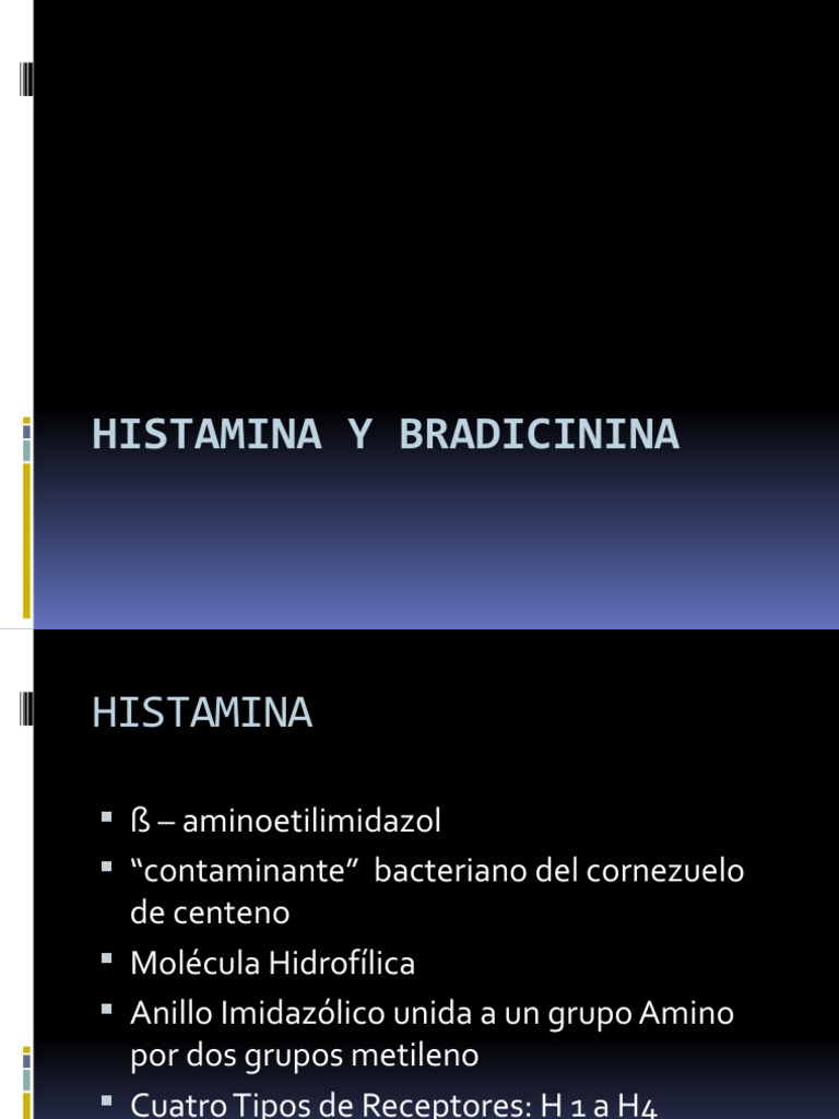 Histamina y Bradicinina | PDF | Fisiología | Especialidades Medicas