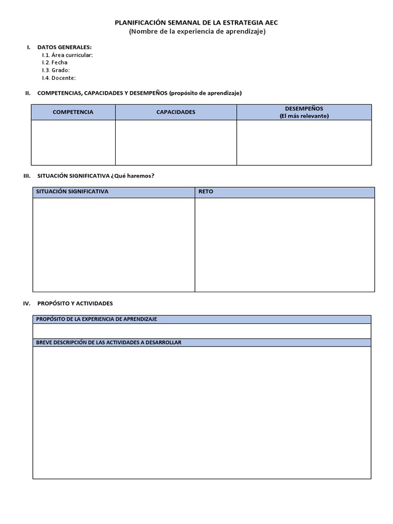 Esquema Semanal | PDF