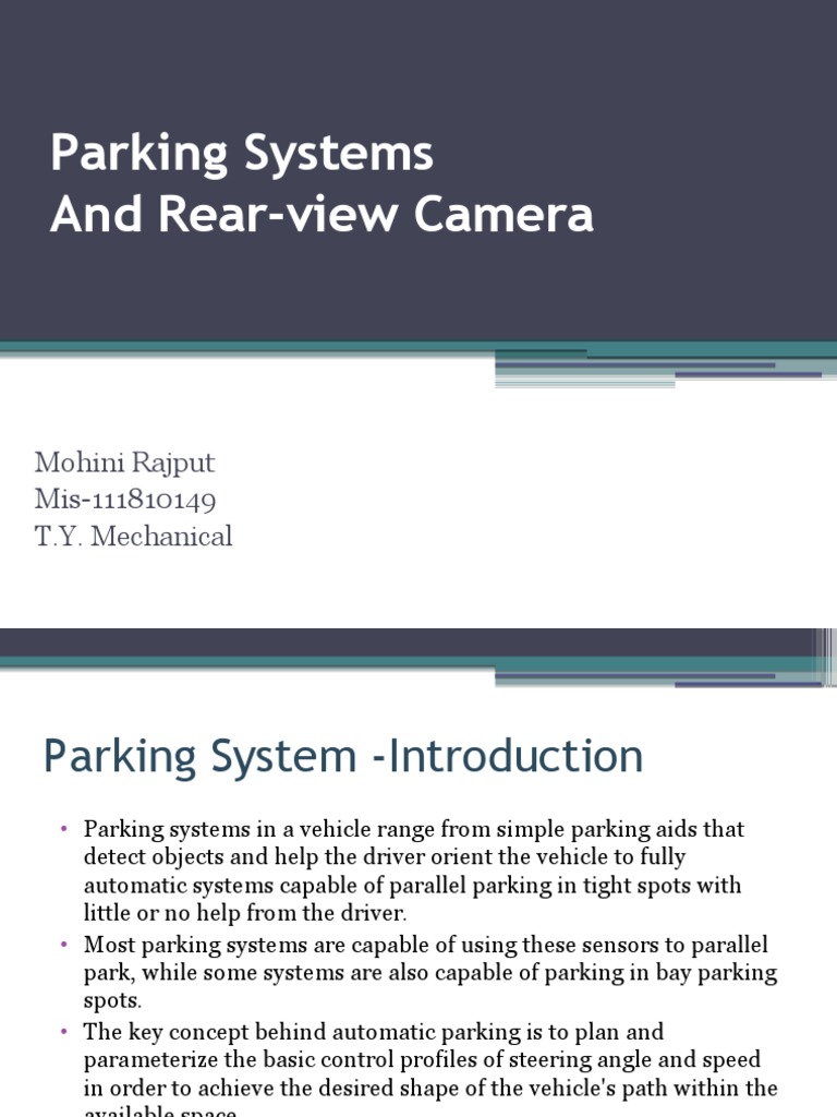 Parking Systems and Rear View System | PDF | Vehicles | Motor Vehicle