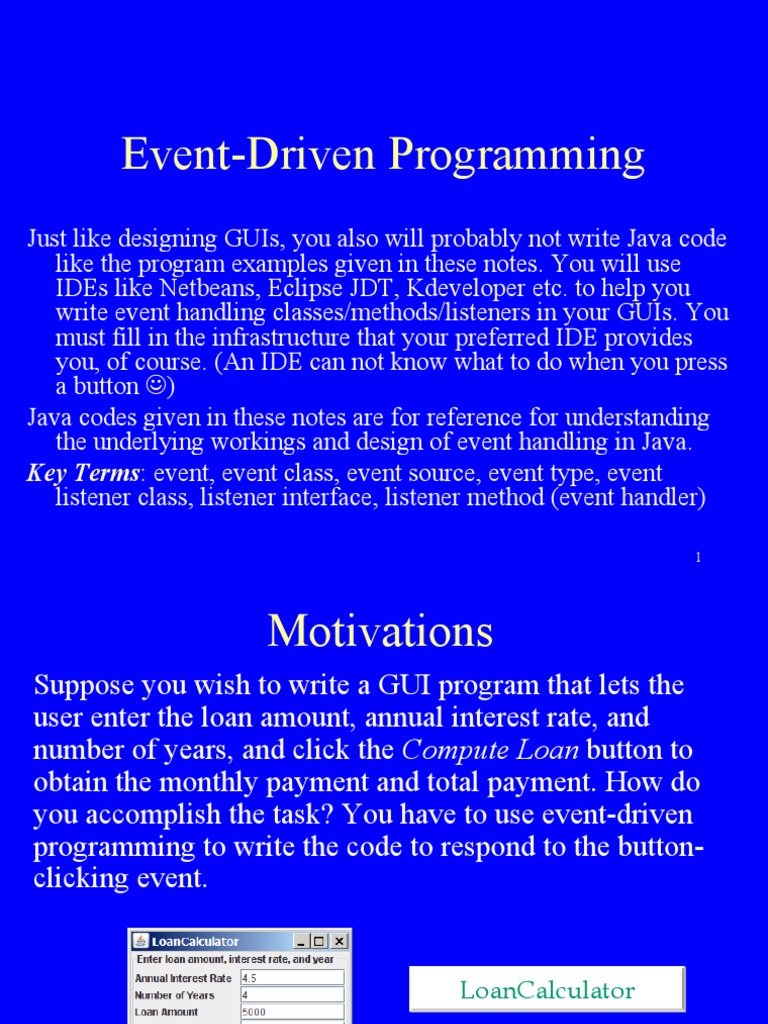 Event Driven Programming Key Terms Pdf Class Computer Programming Method Computer 7282