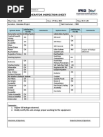 Generator Daily Inspection Checklist | PDF | Technology & Engineering