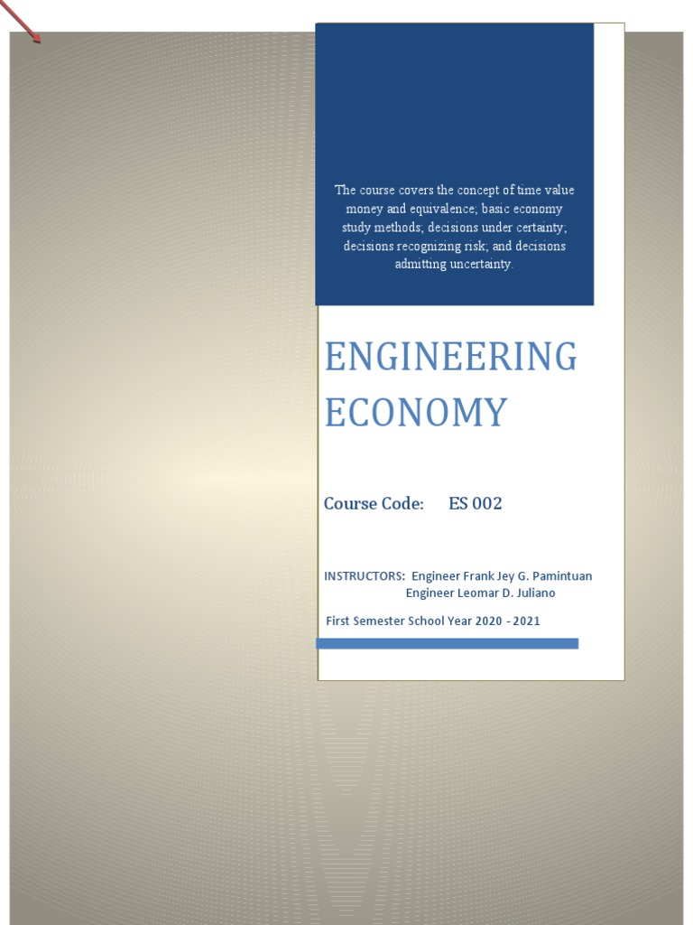 Engineering Economics Module | PDF | Demand | Supply (Economics)