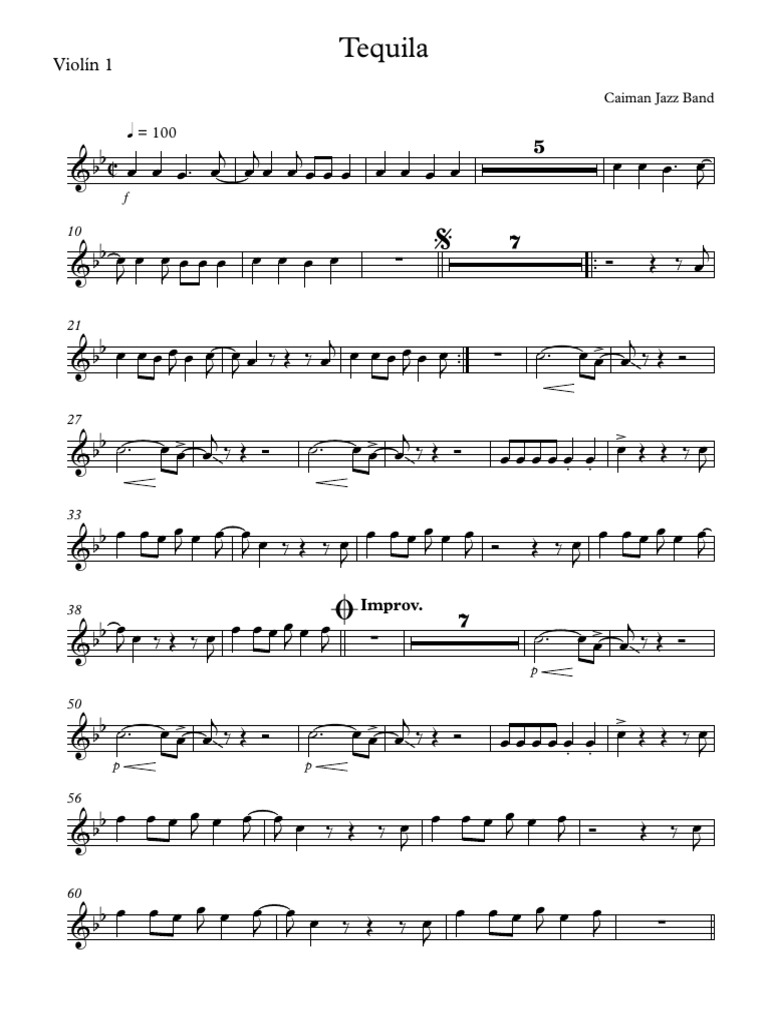 Tequila With Sax - Violín 1 | PDF