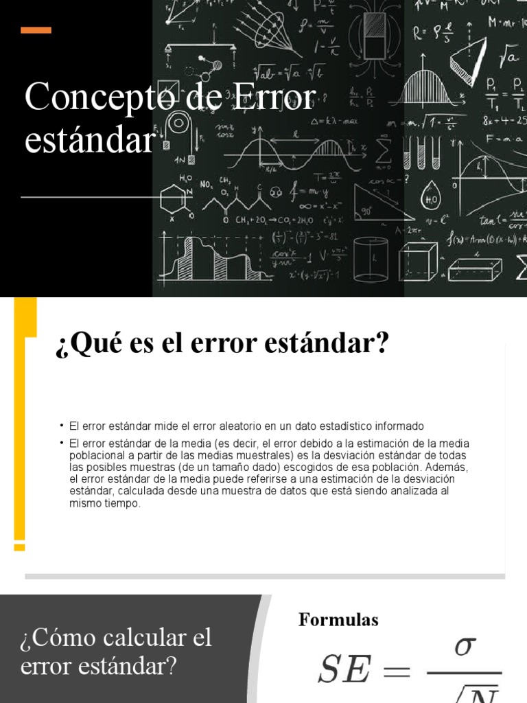 Definición y Cálculo del Error Estándar | PDF