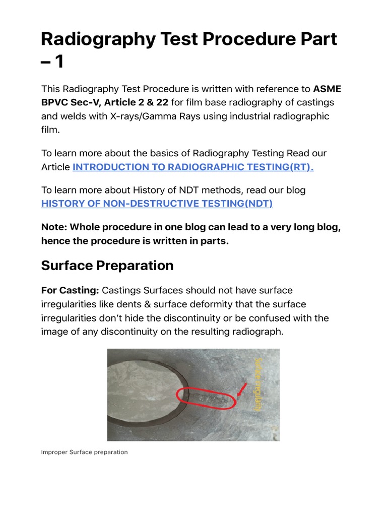 Radiography Test Procedure Overview | PDF | Radiography | Fluorescence