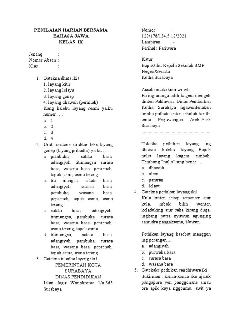 SOAL PHB BADER Ix | PDF
