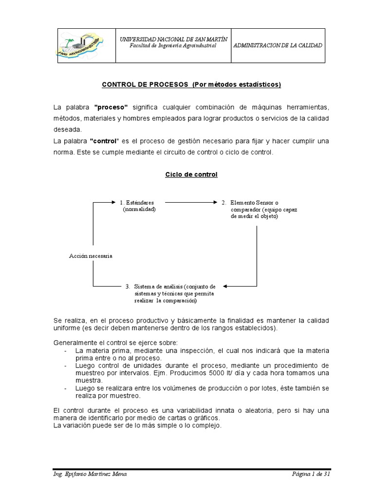 Control de Procesos en Calidad Industrial | PDF | Estadísticas | Porcentaje
