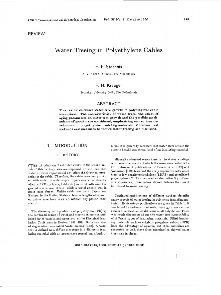 Water Treeing in Polyethylene Cables | PDF | Polymers | Fracture