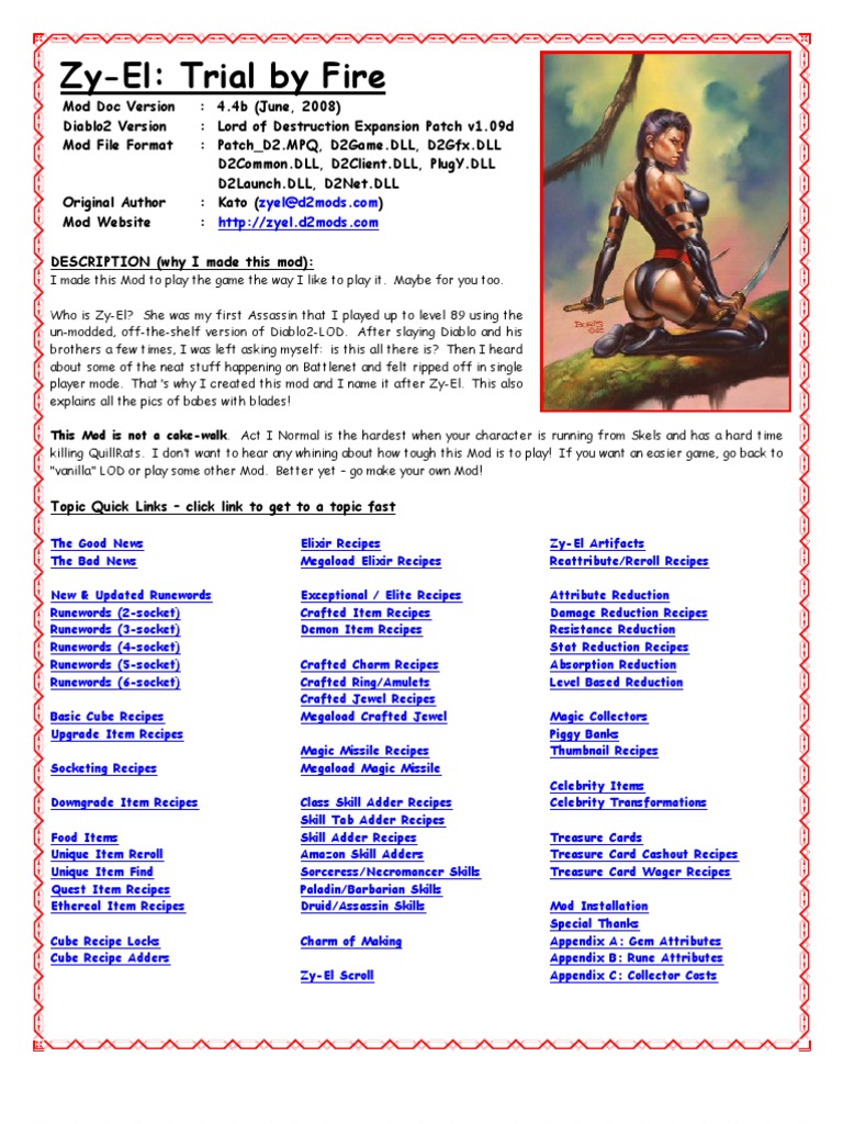 Zy-El Mod 4.4b for Diablo 2:LOD | PDF | Amulet | Leisure