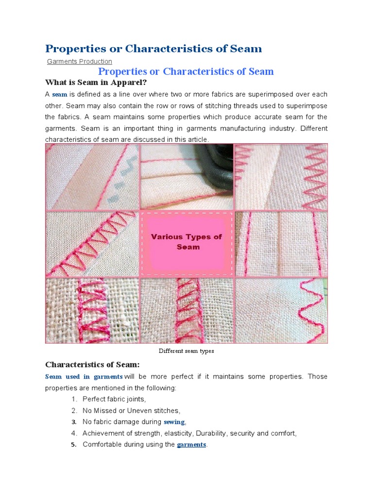 02.properties or Characteristics of Seam | PDF